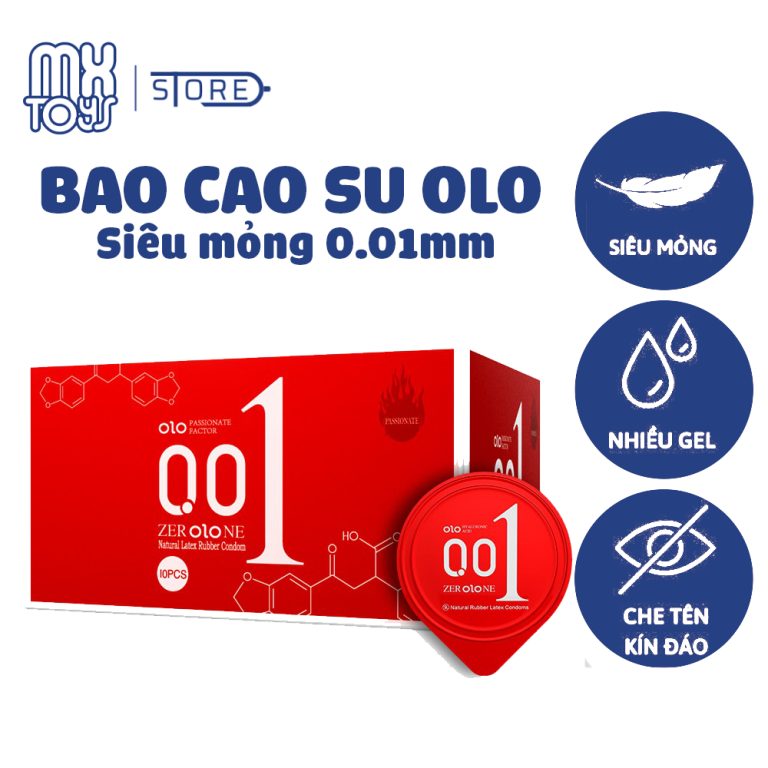 Hộp 10c Bao Cao Su OLO ZERO ONE 001 Siêu Mỏng, Hương Vani - Mik-group.com.vn